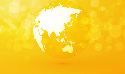 Earth globe with asia abstract yellow background Vector Image
