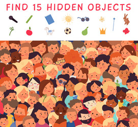 Children in playground find 10 hidden objects Vector Image