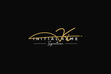 Initial ki signature logo template hand drawn Vector Image