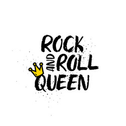 Queen lettering phrase with crown on white Vector Image