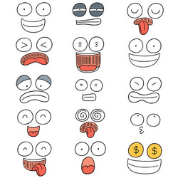 Set cartoon face Royalty Free Vector Image - VectorStock