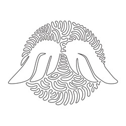 Single continuous line drawing cute angel wings Vector Image