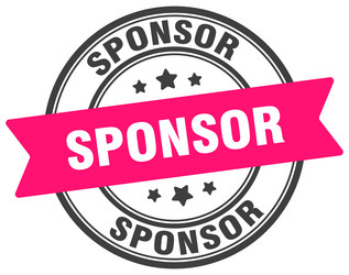 Sponsor stamp label on transparent Royalty Free Vector Image