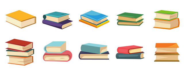 Two books stack book stacked Royalty Free Vector Image
