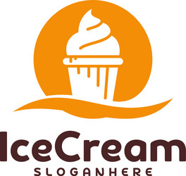 Ice cream logo emblem design food Royalty Free Vector Image