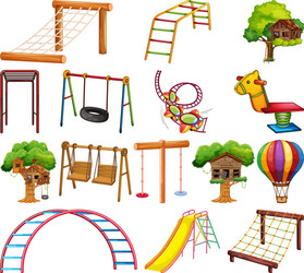 Large set many play stations in playground Vector Image