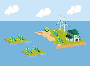 Ecological system houses Royalty Free Vector Image