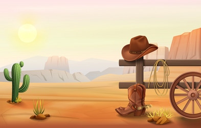 Wild west frame composition Royalty Free Vector Image