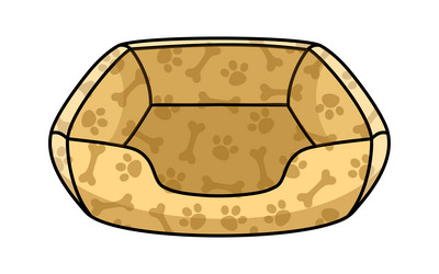 Cartoon dog bed isolated on white background Vector Image