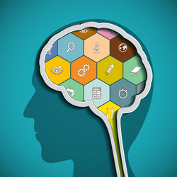 Math mind human head concept outline icon Vector Image