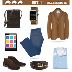 Male fashion accessories set 2 Royalty Free Vector Image