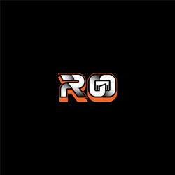 R q letter logo abstract design on black color Vector Image