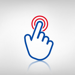 Blue button mouse click Royalty Free Vector Image