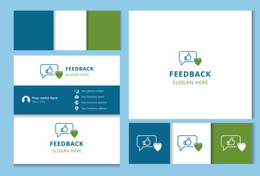 Feedback logo design with editable slogan Vector Image