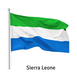 Sierra leone flag on a white Royalty Free Vector Image