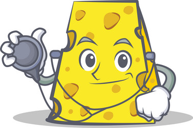 Waving cheese cartoon Royalty Free Vector Image