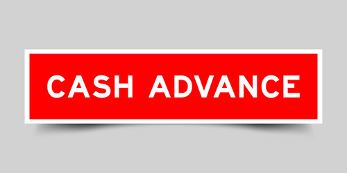 Red color of corner label banner with word cash Vector Image
