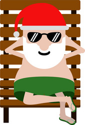 Santa in a Beach Chair Vector Images (58)