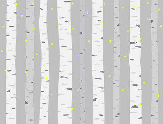Birch tree with deer and birds silhouette Vector Image