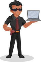 Private security bodyguard task cartoon character Vector Image