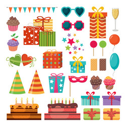 Birthday Party Decorations Set Royalty Free Vector Image
