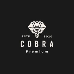 Cobra logo icon in diamond shape Royalty Free Vector Image