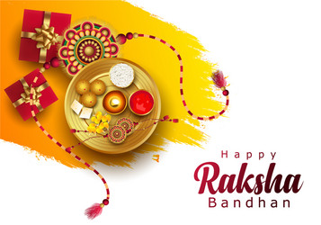 Happy raksha bandhan with stylish in a creative Vector Image