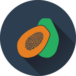 Detailed icon papaya Royalty Free Vector Image