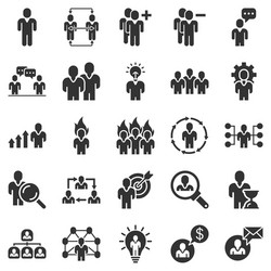 People leadership icon set in flat style person Vector Image