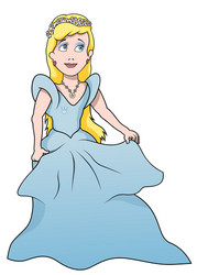 Drawing of a standing princess in a dress Vector Image
