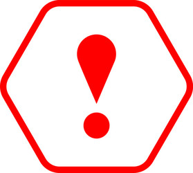 Red hexagon exclamation mark icon warning sign Vector Image