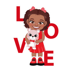 Valentine african american kids Royalty Free Vector Image