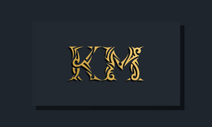 Initial letters km monogram logo design bundle Vector Image