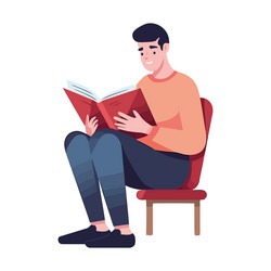 Man reading newspaper cartoon design Royalty Free Vector