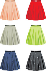 Skirts set in various colors Royalty Free Vector Image