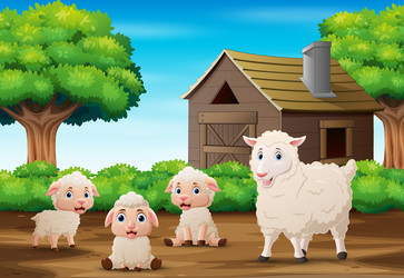 Cute sheep cartoon Royalty Free Vector Image - VectorStock