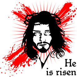 He is risen christian symbols cross and palm Vector Image