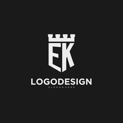 Initials ek logo monogram with rectangle style Vector Image
