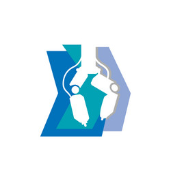 Flat creative robotic surgery logo design Vector Image