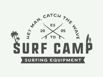 Set of vintage surfing logos emblems badges Vector Image