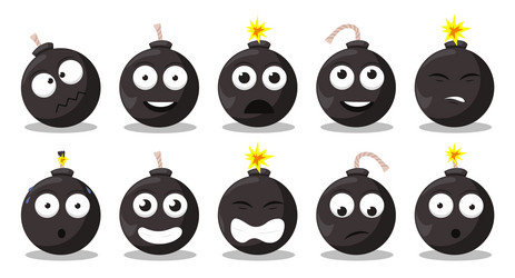 Bomb cartoon set Royalty Free Vector Image - VectorStock