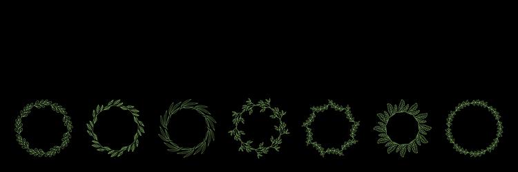 Hand drawn floral circle wreaths set Royalty Free Vector