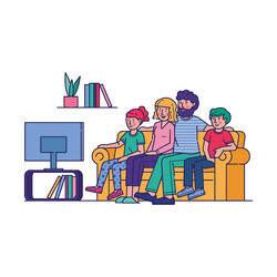 Cartoon Family Tv Watching Vector Images (over 930)