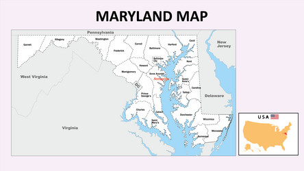 Maryland County Map Vector Images (over 260)