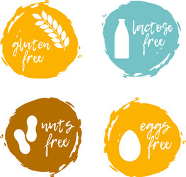 Set food labels allergens intolerance symbol Vector Image