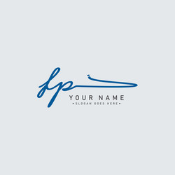 Fp initial letter signature logo template Vector Image