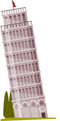 Leaning tower of pisa in italy Royalty Free Vector Image