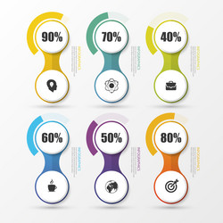 Percentage diagram presentation design elements Vector Image