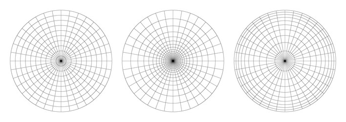 Polar grid divided into radial degree 4 5 and 6 Vector Image