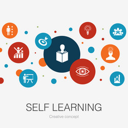 Self learning cartoon template with flat elements Vector Image